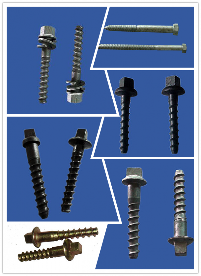 Zhongyue Railway Screw Screws Hexagonfor Railroad , Track Hex Head Screw